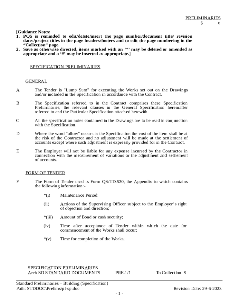 PQS is reminded to edit/delete/insert the page number/document title ...