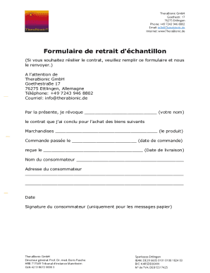 Remplissable En Ligne Formulaire de retrait d'chantillon Fax Email ...