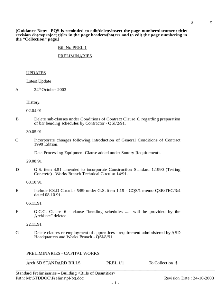 Guidance Note:PQS is reminded to edit/delete/insert the page number/document title/ revision ...