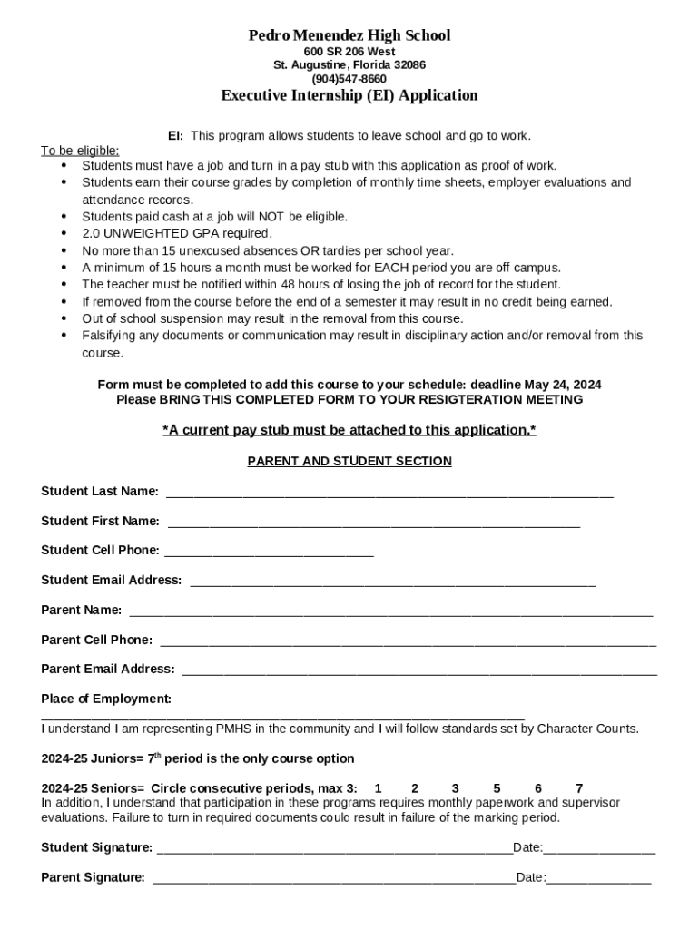 Executive Internship Application 2024 2 - www-pmhs stjohns k12 fl Doc ...