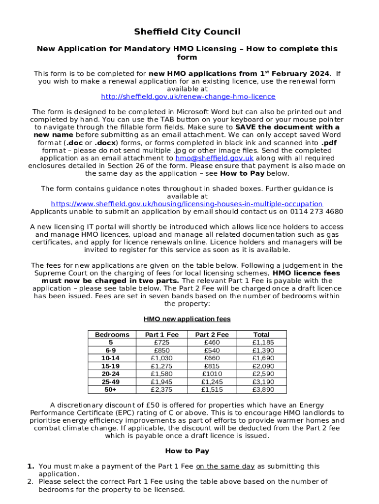 Mandatory House in Multiple Occupation (HMO) license Doc Template ...