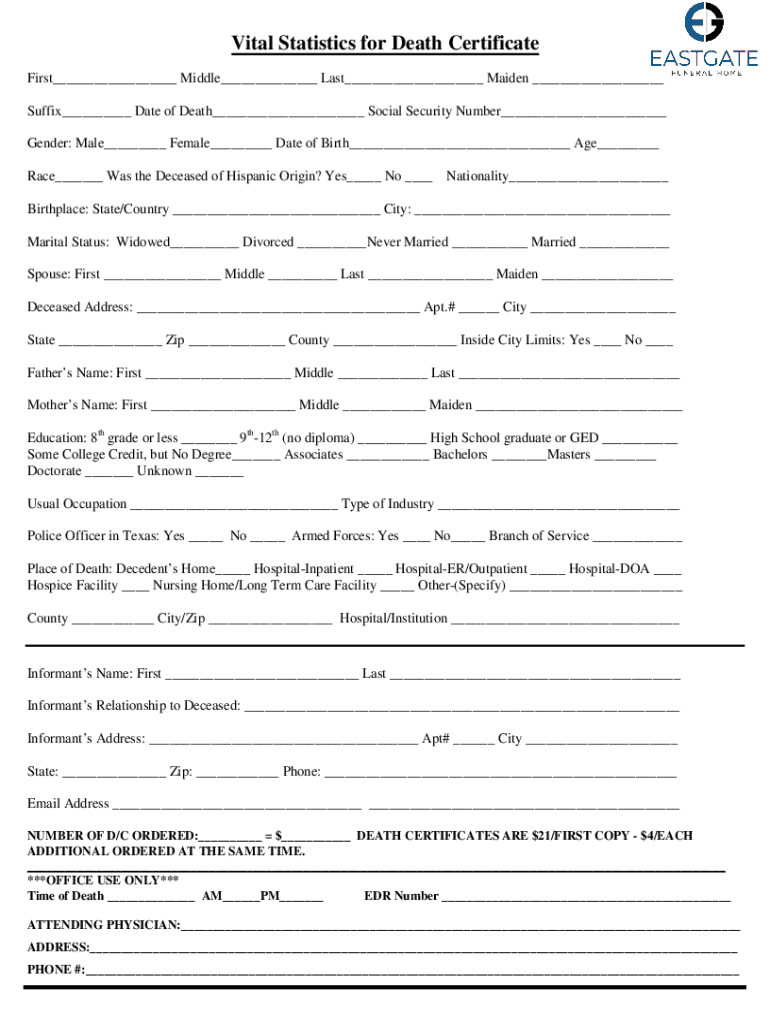 Fillable Online Vital-Statistics-Family-Worksheet.pdf Fax Email Print ...