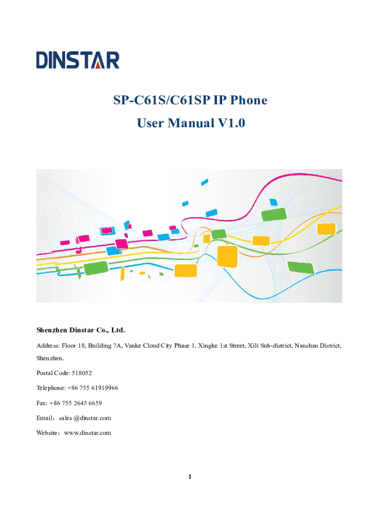 Fillable Online Quick Start Guide - C61S/C61SP Business IP Phone Fax Email Print - pdfFiller