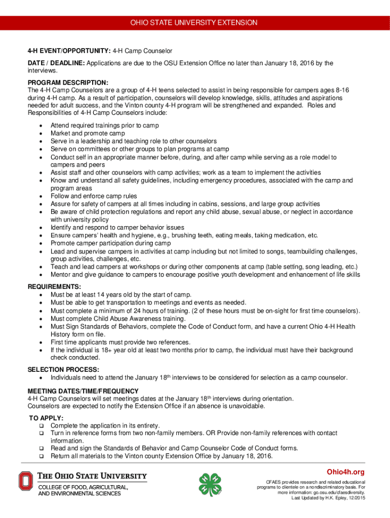 Fillable Online spaceadventurecamp cfaes ohio-state About CFAES - The ...