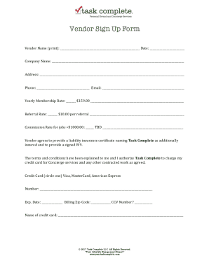 Fillable Online TC Vendor Sign Up Form.docx Fax Email Print - pdfFiller