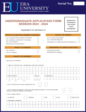 Fillable Online Era Application Form - Fill Online, Printable, Fillable ...