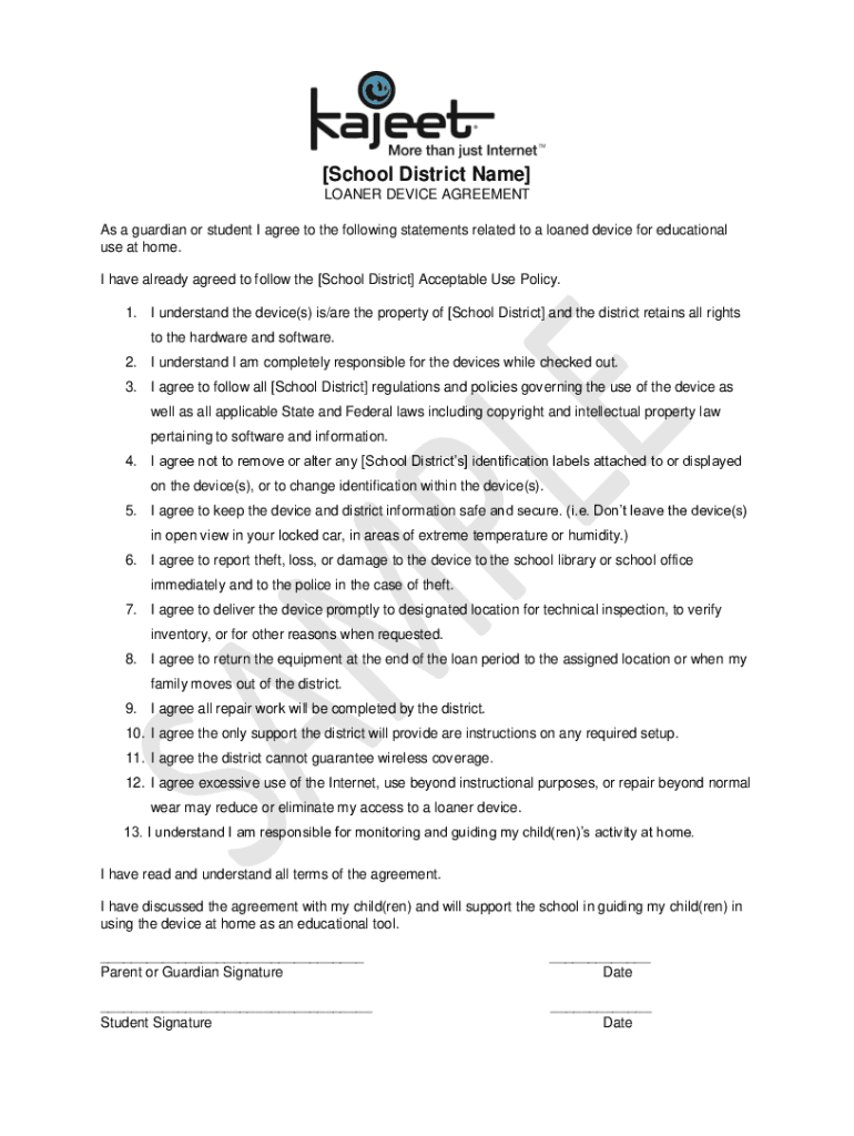 Fillable Online Loaner Device Agreement (Paper Version) Fax Email Print ...