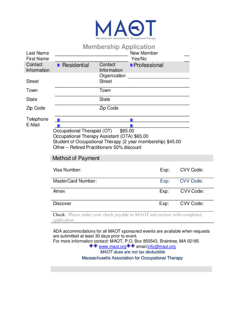 Fillable Online Occupational Therapy Assistant (OTA) Associate Degree ...