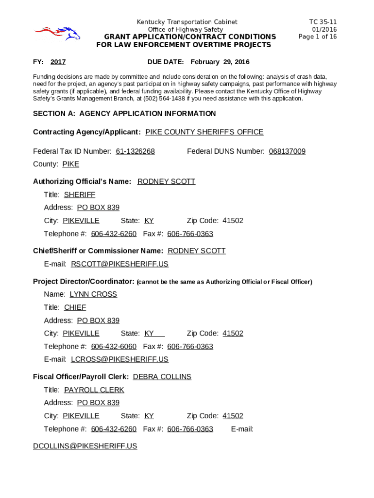 Section A:Agency Application Ination - transportation ky Doc Template | pdfFiller