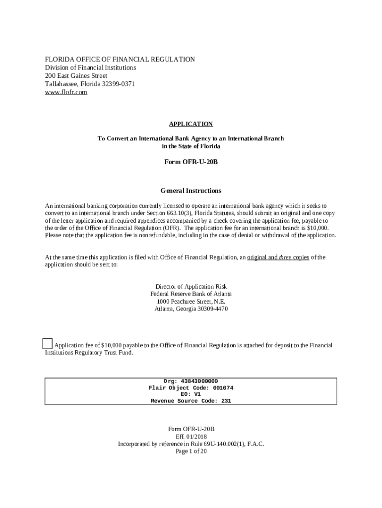 OFR-U-20B General Instructions Doc Template | pdfFiller