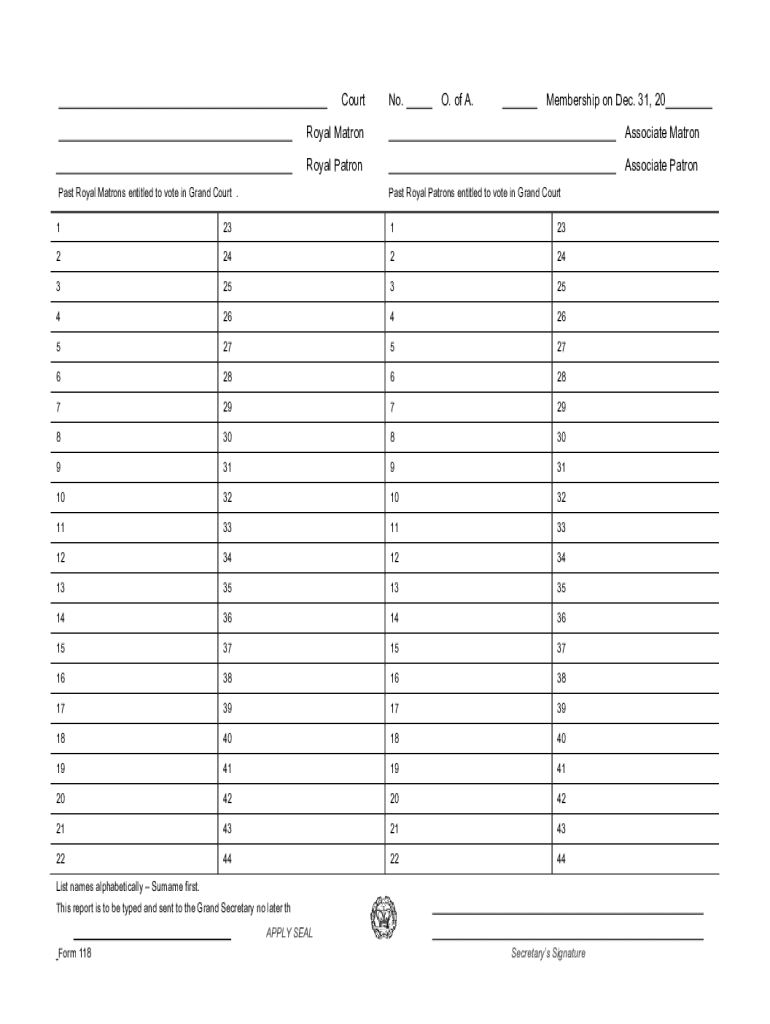 Fillable Online Form 118 Delefate List.doc Fax Email Print - pdfFiller