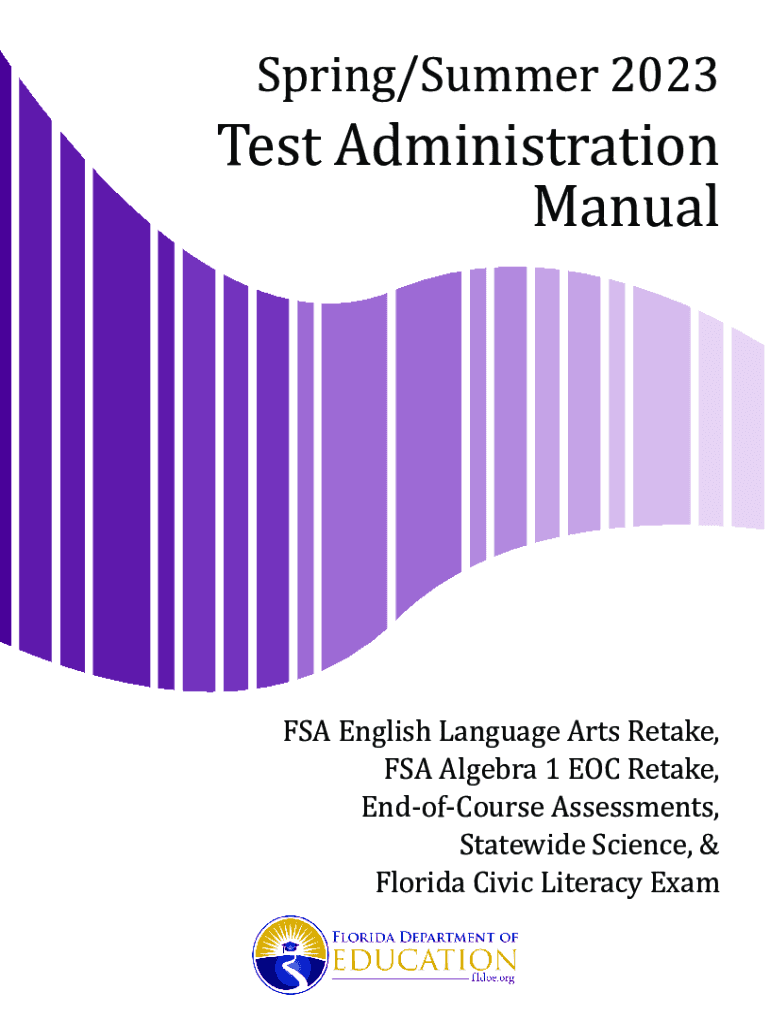 Fillable Online Florida Statewide Assessments (FSA, NGSSS, EOC) Fax ...