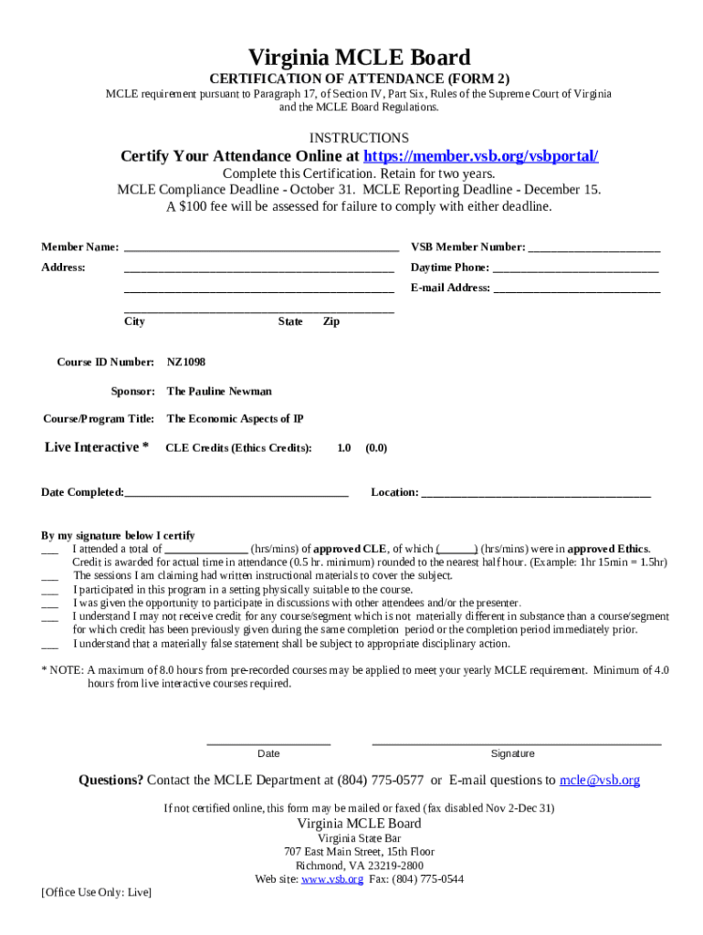 MCLE Essentials - inns innsofcourt Doc Template | pdfFiller