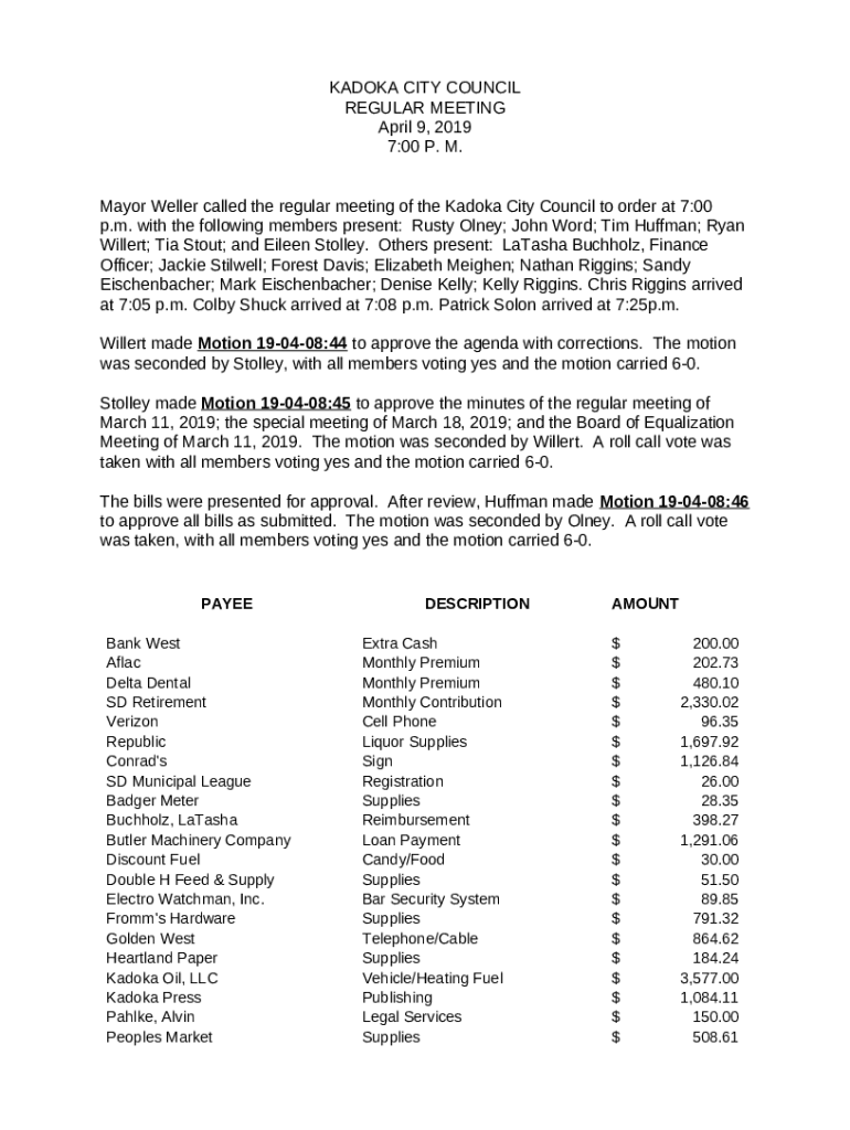 with the following members present:Rusty Olney; John Word; Tim Huffman ...