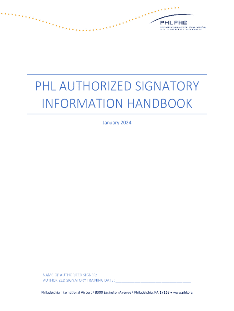 Fillable Online PHL Authorized Signatory Information Handbook ...