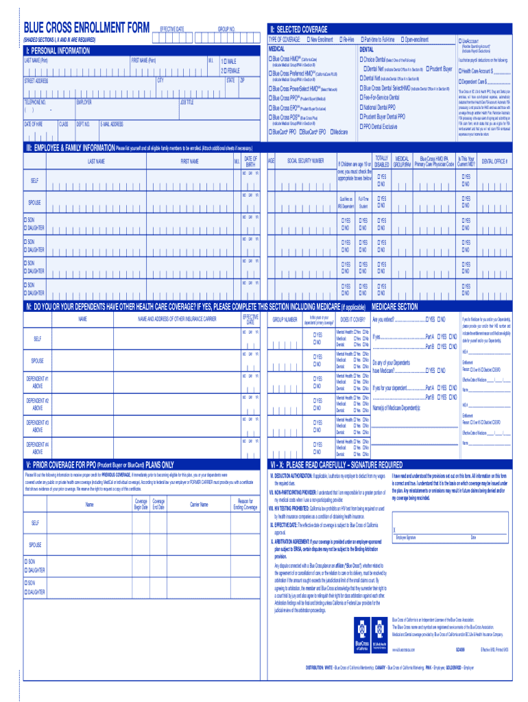 Fillable Online GC4099 Med Enrl fm 9/03 Blue Fax Email Print - pdfFiller