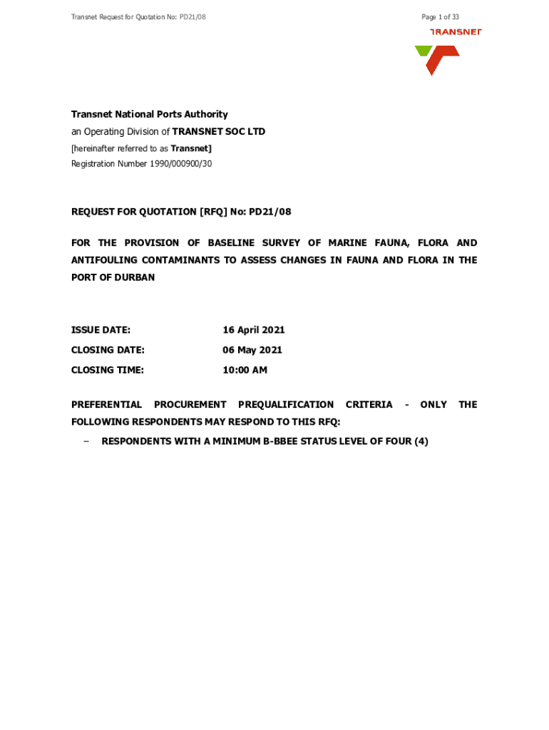 Fillable Online RFQ Document.pdf Fax Email Print - pdfFiller