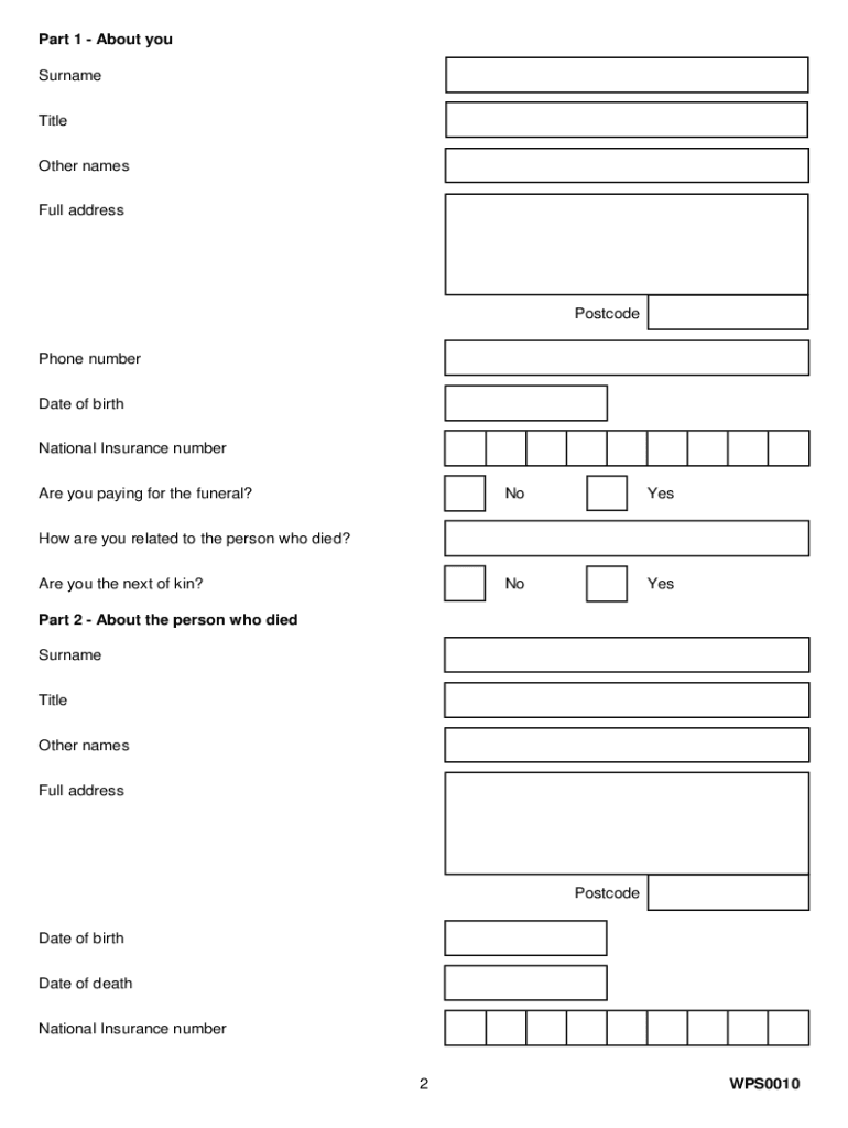 Fillable Online Claim for Funeral Expenses - E-PDF online version Fax ...