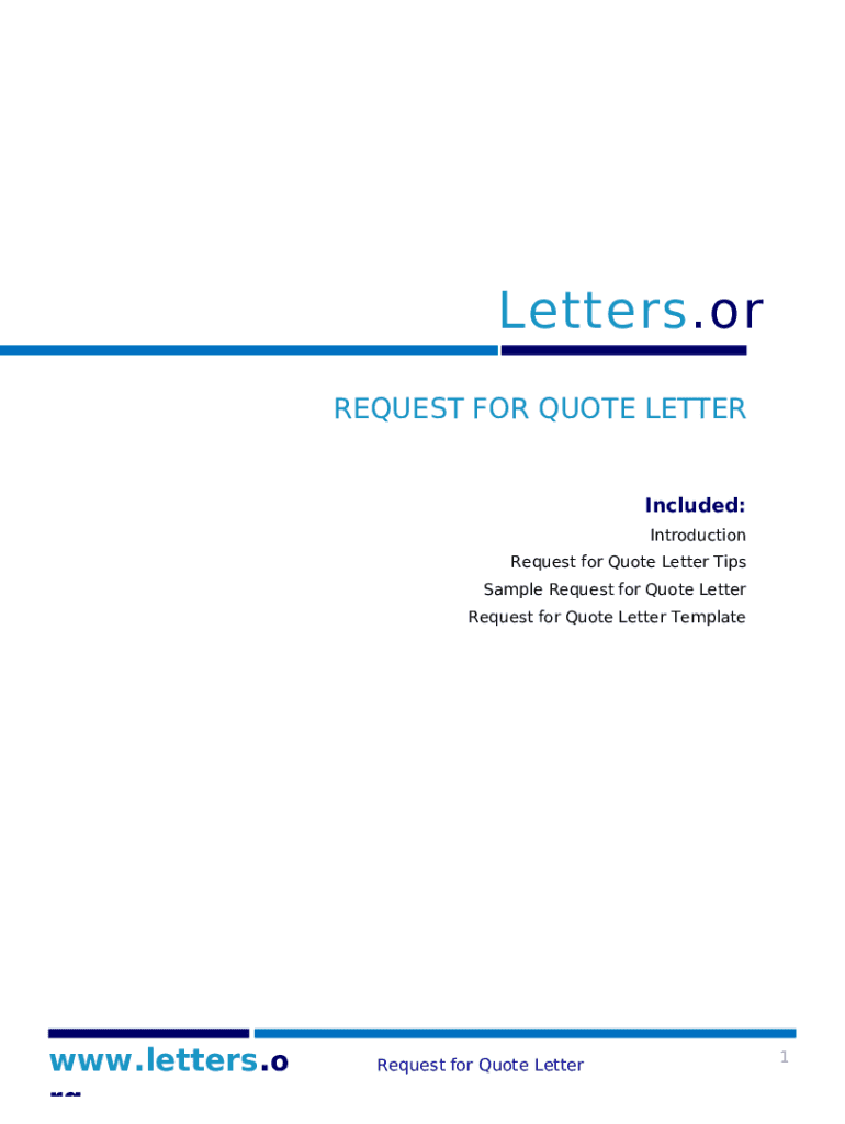 Request for Quote Letter Doc Template | pdfFiller