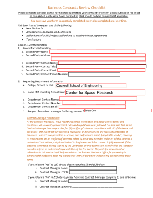 Fillable Online Business Contracts Review Checklist Fax Email Print ...