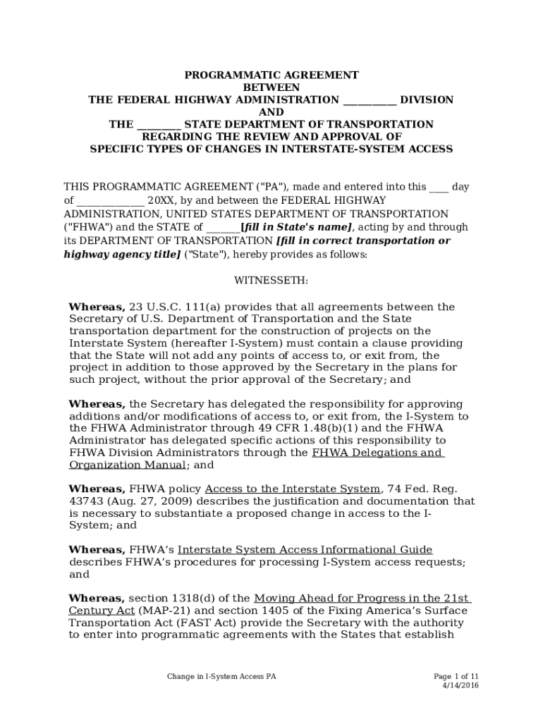 Template - Programmatic Agreement for Processing Interstate ... Doc ...