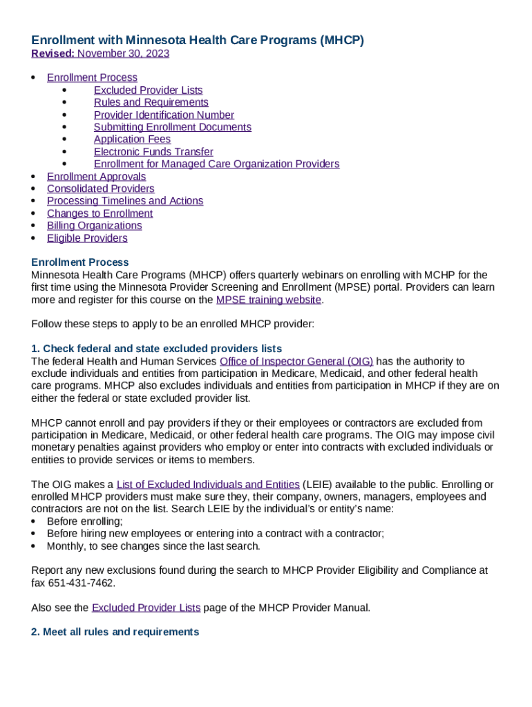 Migration of Minnesota Health Care Programs (MHCP) Doc Template | pdfFiller