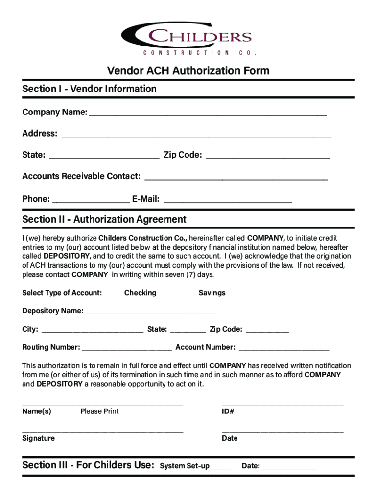 Fillable Online supplier ach payment authorization form Fax Email Print ...