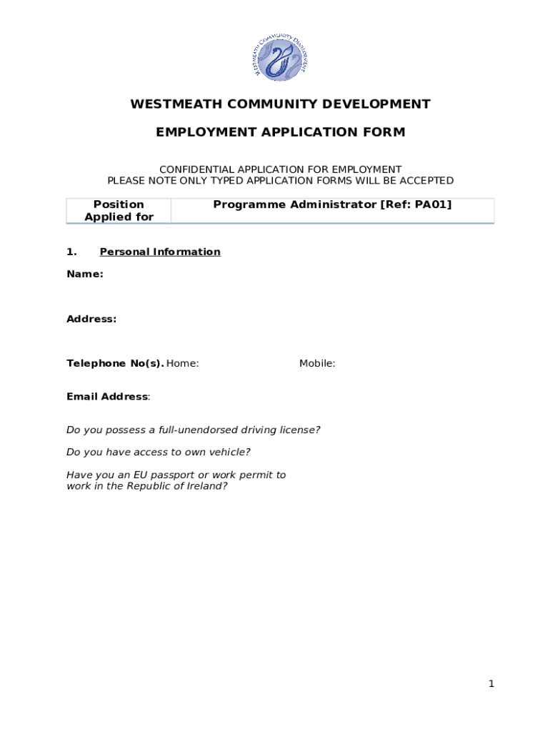 Clerk Typist 2 (Part Time) (Local Government) Doc Template | pdfFiller