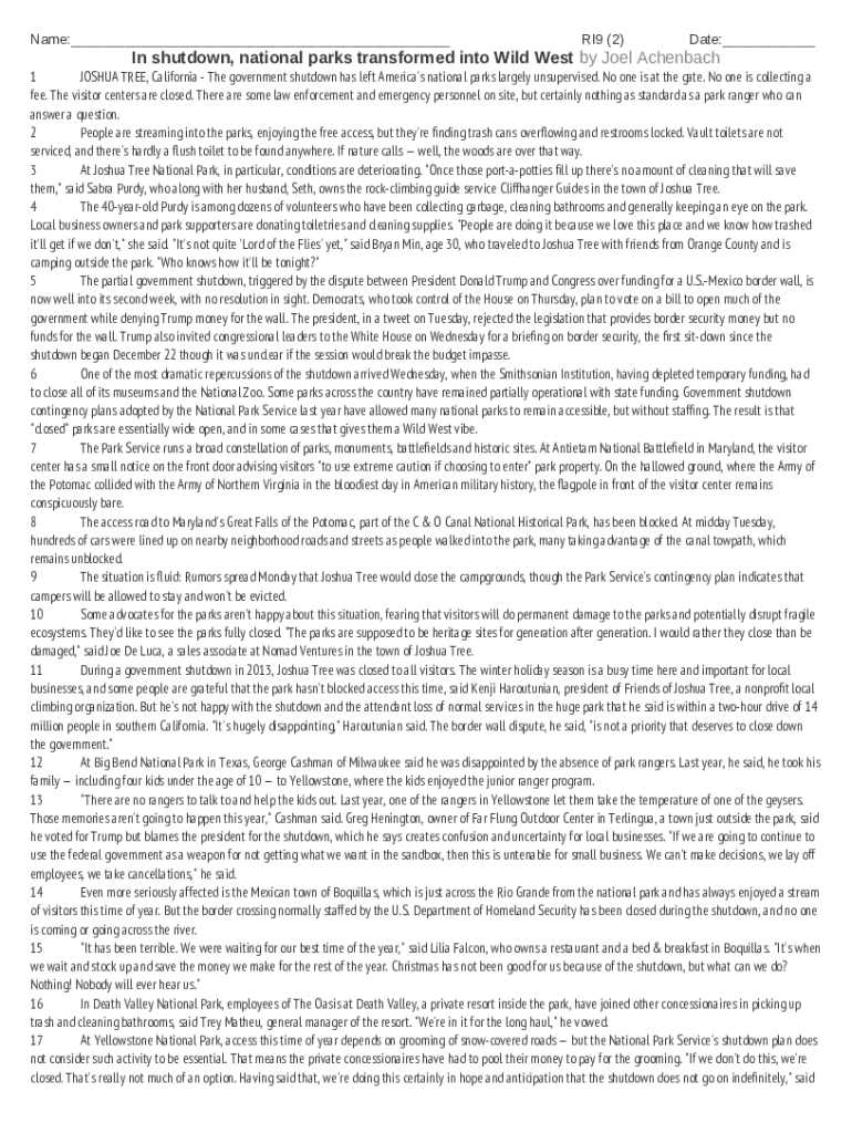 In shutdown, national parks trans into Wild West - images pcmac Doc ...