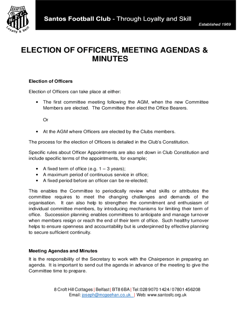 Fillable Online 2. Procedure: Election of Officers Fax Email Print ...