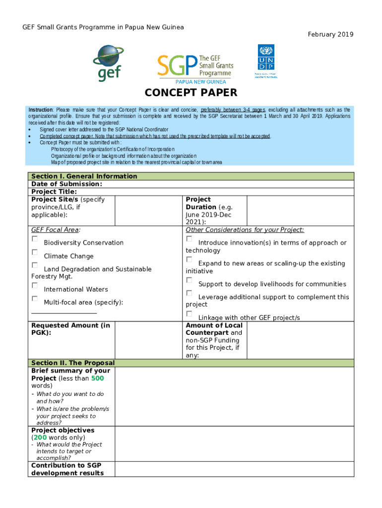 Instructions on how to write a concept paper Doc Template | pdfFiller