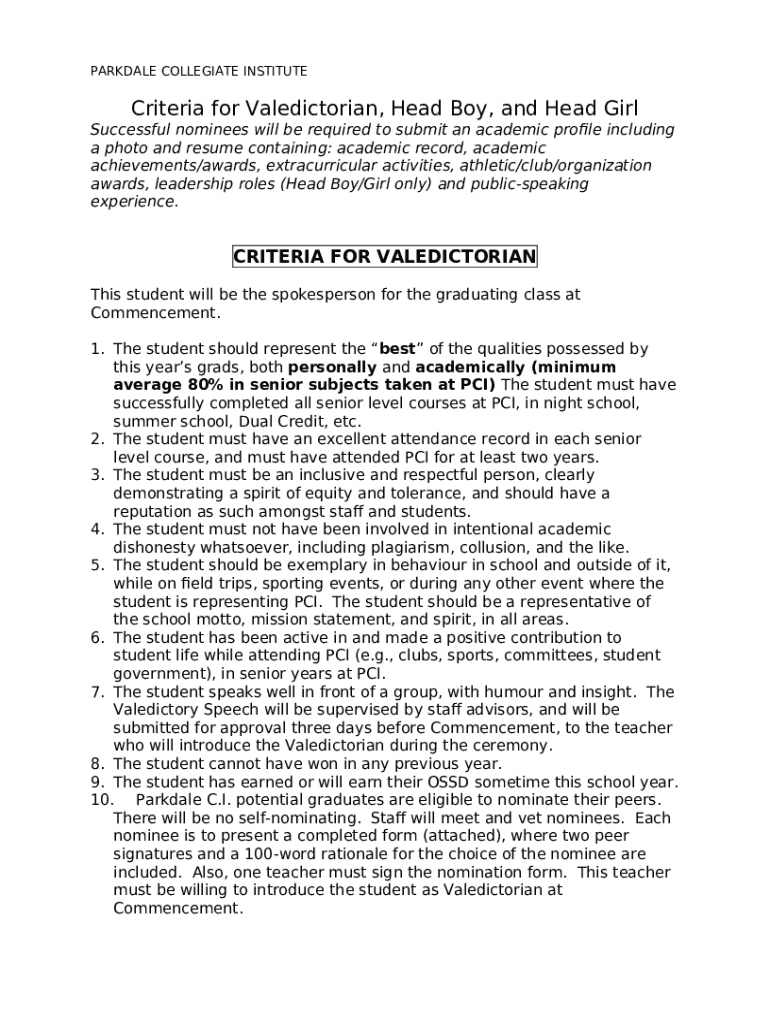 Head Boy and Head Girl Elections - Meet the Candidates Doc Template ...