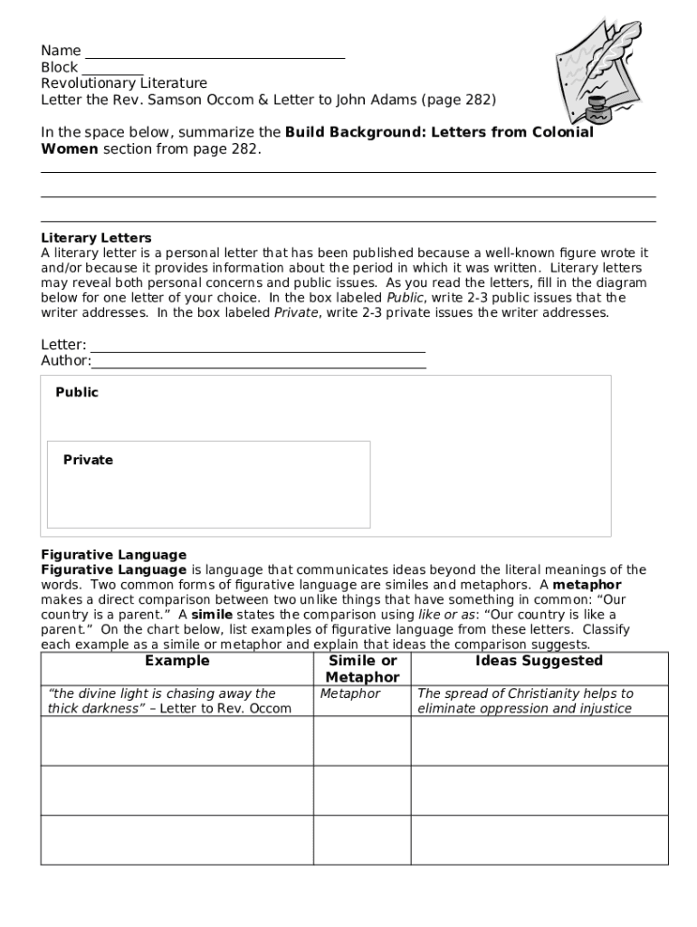 Letter to the Reverend Samson Occom Letter to John Adams Doc Template ...