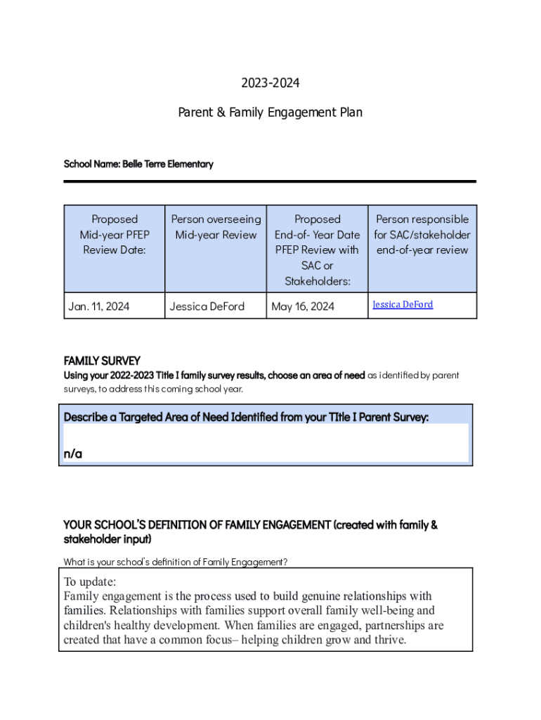 Fillable Online 22-23 Title I Parent and Family Engagement Plan.docx ...