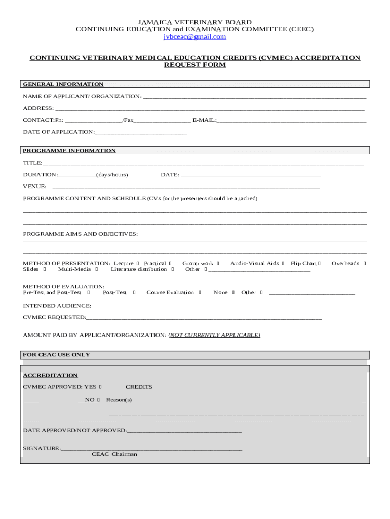 Continuing Education Course Approval Application (PDF) Doc Template | pdfFiller