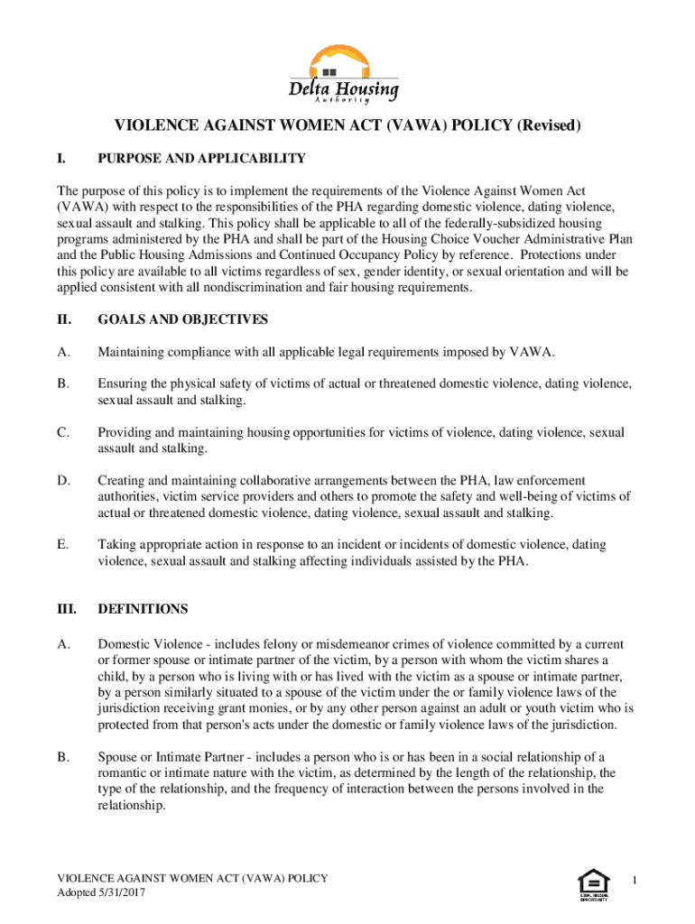 Fillable Online Reauthorization of the Violence Against Women Act (VAWA ...