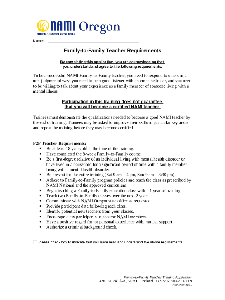 F2F-Teacher-Application-and-Agreement. ... Doc Template | pdfFiller