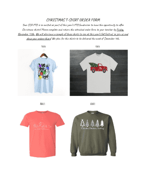 Fillable Online T-shirt Order Form Template, PTA, PTSA, PTO, Church ...