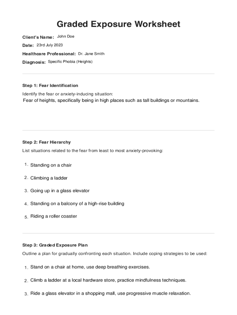 Fillable Online Graded Exposure Worksheet Fax Email Print - pdfFiller