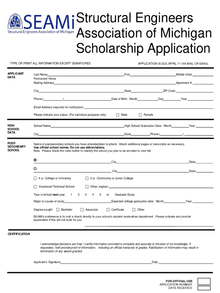 Fillable Online American Society of Civil Engineers (ASCE) Michigan ...