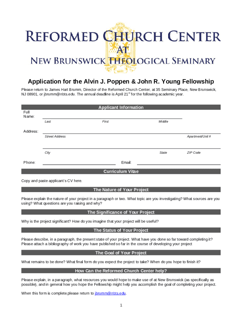 Call for Proposals for a Fellowship in Reed Worship Doc Template ...