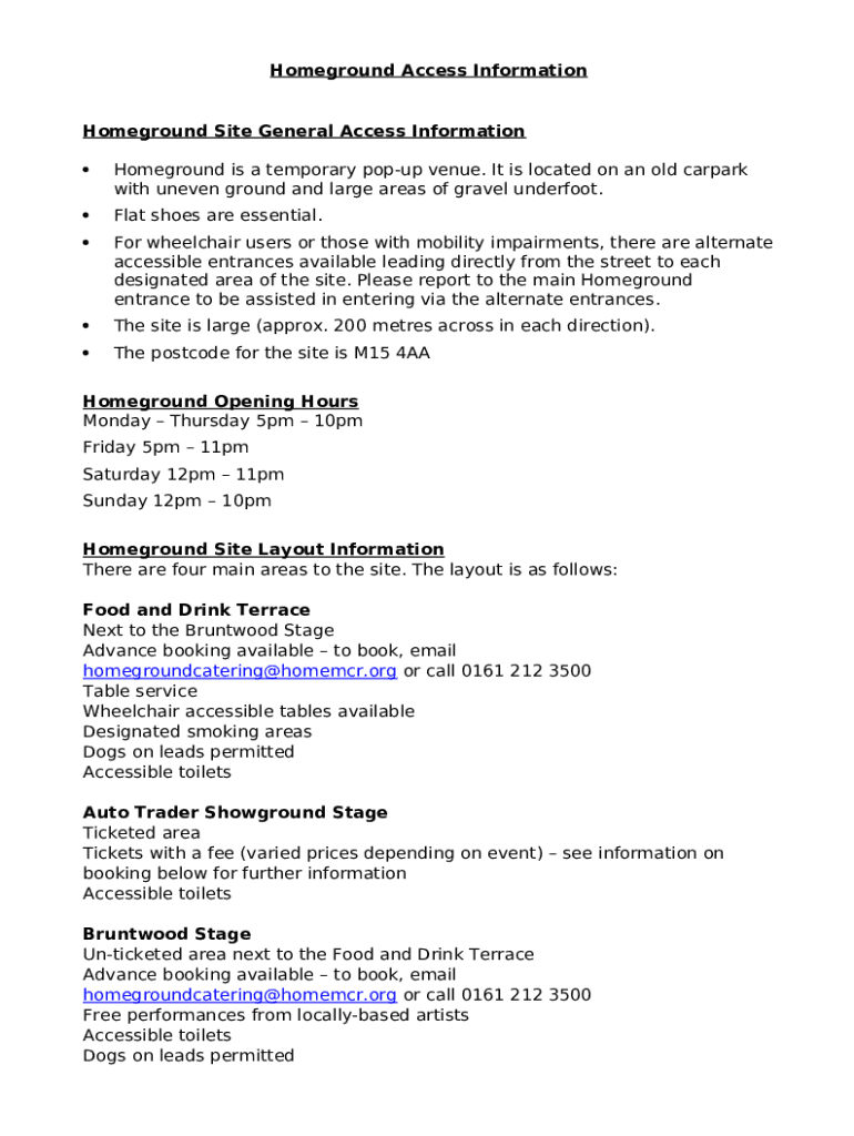 Homeground-Access-Ination. ... Doc Template | pdfFiller