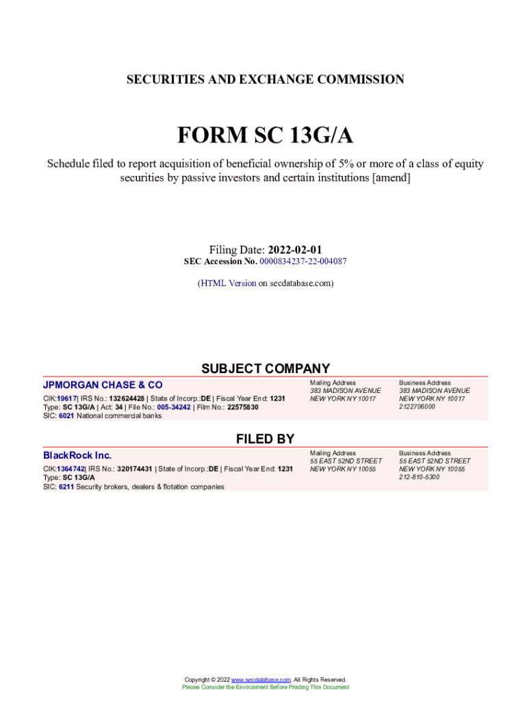 Fillable Online JPMORGAN CHASE & CO Form SC 13G/A Filed 2022-02-01 ...