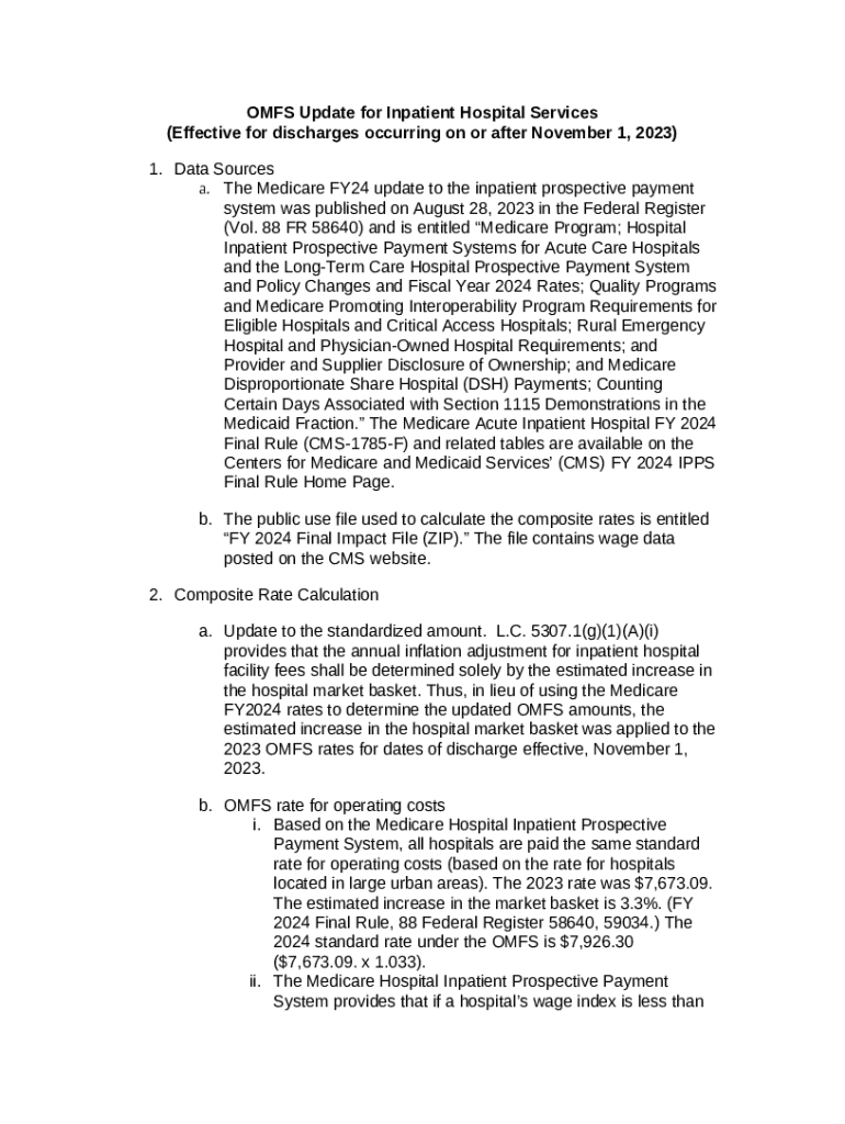 OMFS Update for Inpatient Hospital Services Effective 11/1/ ... Doc ...