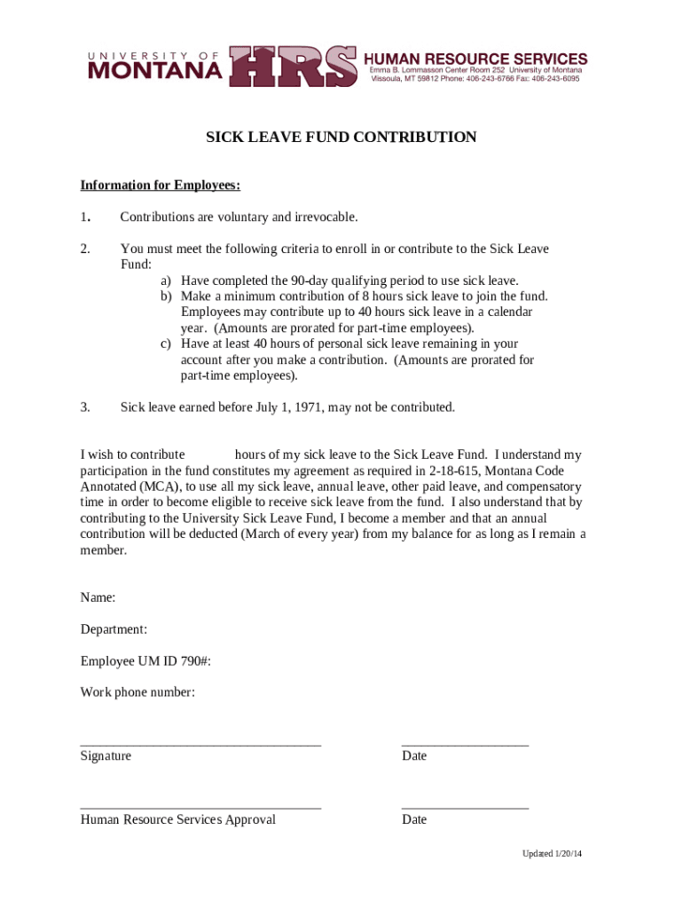 Benefits and Leaves: Donated Sick Leave Policy Doc Template | pdfFiller