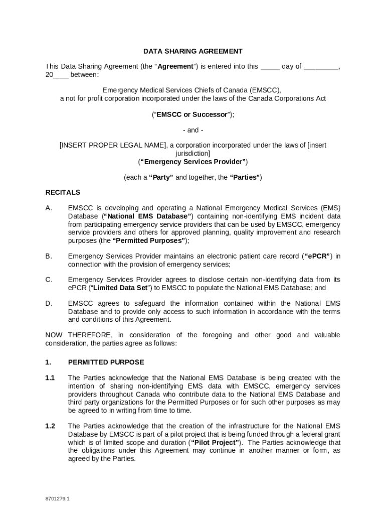 Clinical Data Sharing Agreement - HCUP Doc Template | pdfFiller