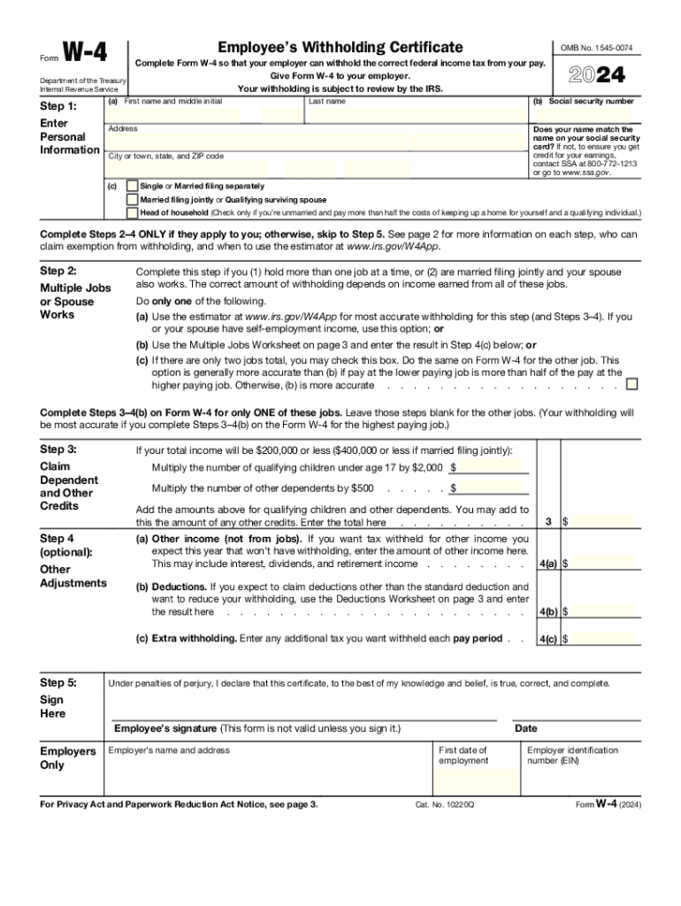 Fillable Online pages uoregon 2024 Form IRS W-4 Fill Online, Printable ...