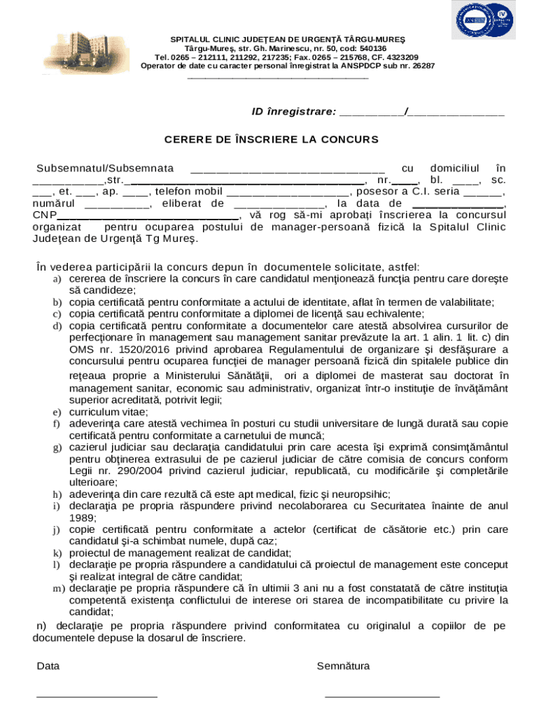 ULARE-INSCRIERE-CONCURS-MANAGER-SCJU- ... Doc Template | pdfFiller