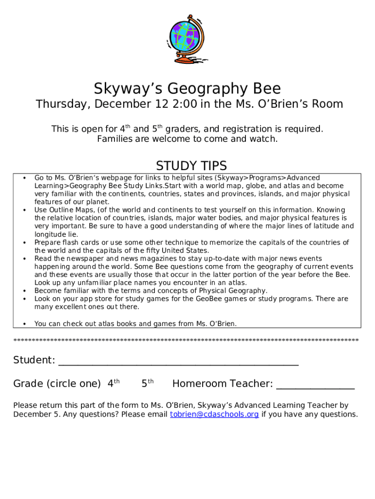 Where in the world are some good study tips for the Geography Bee Doc ...