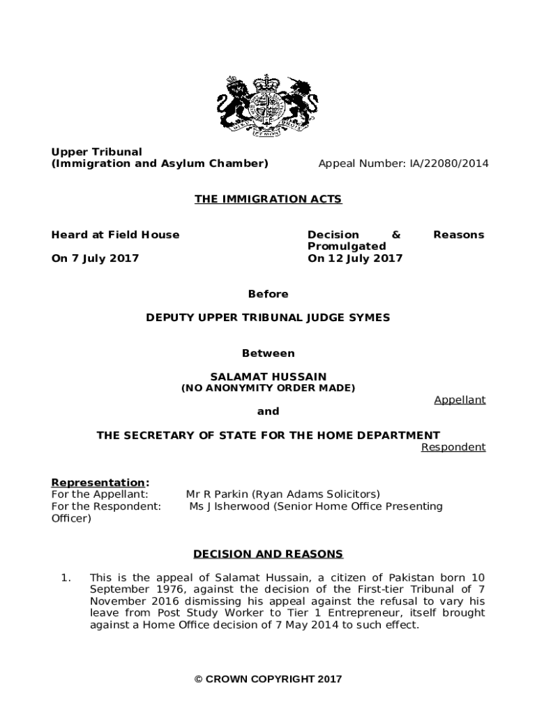 JG v The Upper Tribunal, Immigration and Asylum Chamber Doc Template | pdfFiller